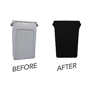 Spandex & Table Linens Slim Jim Stretch Spandex Trash Can Cover, 23 Gallons Black