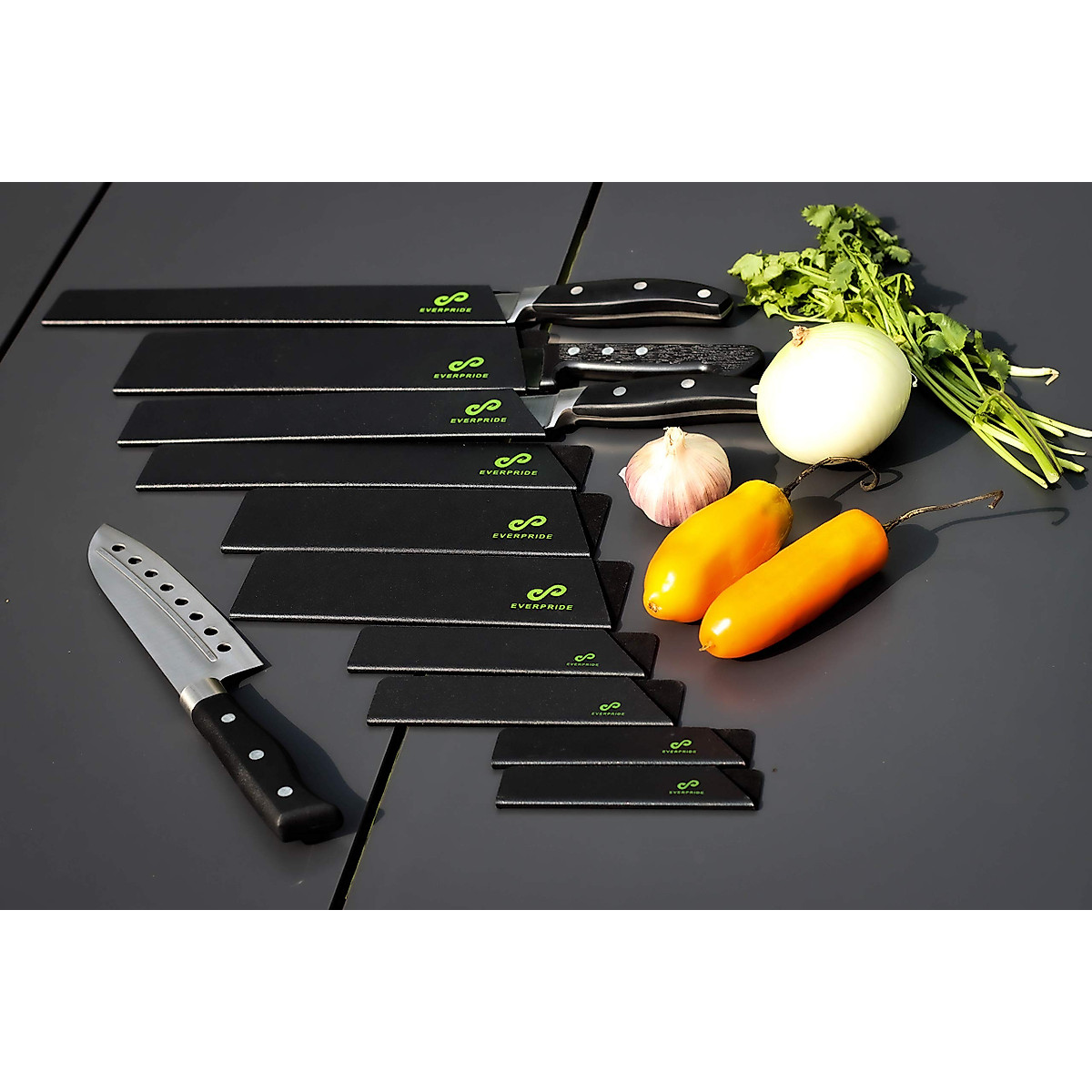 EVERPRIDE Chef Knife Sheath Set (10-Piece Set) Universal Blade Edge Cover Guards for Chef’s and Kitchen Knives – Durable, BPA-Free, Felt Lined, Sturdy ABS Plastic – Knives Not Included