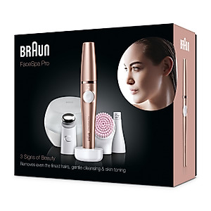 Braun FaceSpa Pro SE921 | All-in-one Beauty Device for Facial Epilation | Incl. Facial Epilator, Attachment for Skin Tightening & Facial Cleansing Brush