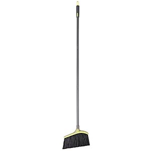 Casabella Wayclean Wide Angle Broom, Gray, Angled Broom with Densely Packed Bristles, Kitchen Broom, RV Broom, Camper Broom, Broom for Home