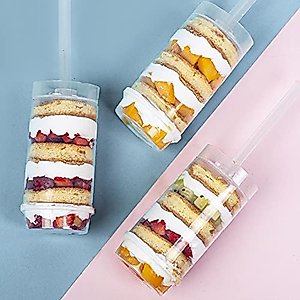 26 Pack Round Shape Clear Push-Up Cake Pop Shooter (Push Pops) Plastic Containers with Lids