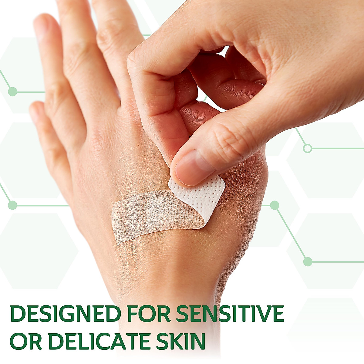 CURAD Truly Ouchless!® Silicone Bandages, .75" x 3", For Sensitive or Delicate Skin, Flexible Fabric, Protects Scrapes, Cuts & Burns, 20 Count