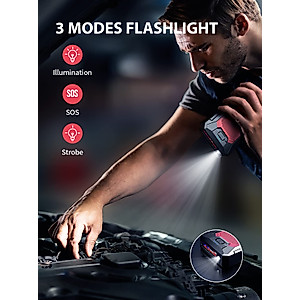 YABER Car Battery Jump Starter 4000A Portable Car Jump Starter Battery Pack (7.0L Gas/5.5L Diesel) 12V Jump Box Battery Jumper Starter Portable with Smart Safety Jumper Cables, LED Flashlight, Compact