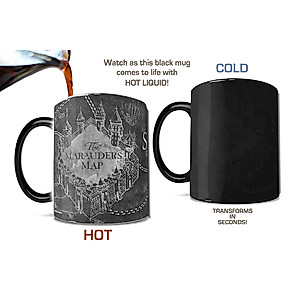 Morphing Mugs Harry Potter - Marauder's Map - Black and White - I Solemnly Swear - Mischief Managed - One 11 oz Color Changing Ceramic Mug – Image Revealed When HOT Liquid Is Added!