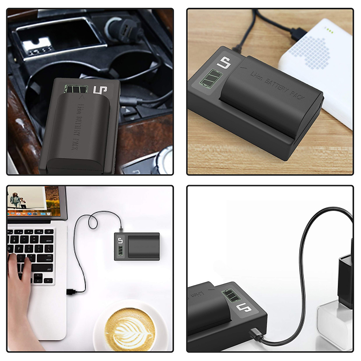 LP-E6 LP E6N Battery Charger, LP Charger Compatible with Canon EOS 90D, 80D, 70D, 60D, 60DA, 7D Mark II, 7D, 6D Mark II, 6D, 5D Mark IV, 5D Mark III, 5D Mark II, 5DS, 5DS R, R5, R6 DSLR Cameras & More