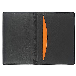 Texan Bull Credit Card Holder RFID Signal Blocking Unisex Slim Bifold Business Card Organizer Wallet (Black)