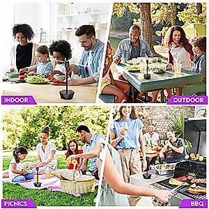 PIMAG Fly Fans for Tables, Fly Repellent Fan Outdoor Indoor Keep Flies Away, Fly Repellent Fans for Tables with Holographic Blades for Picnic, Party, Restaurant, Kitchen, and BBQ, 4 Pack Black