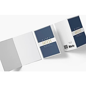60th Birthday Card for Him Her - 60th Anniversary Card - 60 Years Old Birthday Card for Brother Sister Friend - Happy 60th Birthday Card for Men Women - Karto - Navy