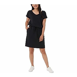 32 Degrees Ladies' Side Pockets, Drop Shoulder, Stretch Comfort, V-Neck, Soft Lux Dress | Black, Large