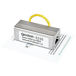Qooltek ST-NET Ethernet Surge Protector for 10/100/1000 Base-T PoE+ Gigabit Modem Thunder & Lighting Protection ST-RJ45