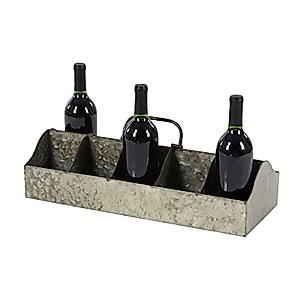 Deco 79 Grey Metal Farmhouse Wine Holder, 7" x 20" x 8"