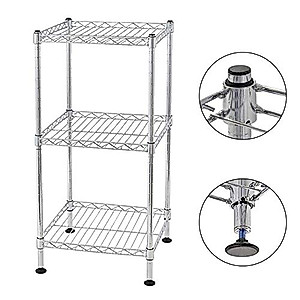 KOIECETA 3-Tier Steel Wire Shelving Tower