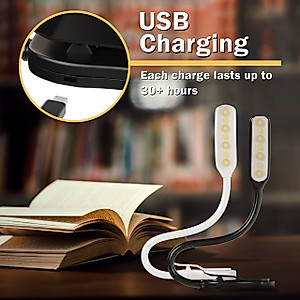 BaHoki Essentials Book Clip Lamp - Small Size Rechargeable LED Clip On Flash Light - Book Light for Reading in Bed