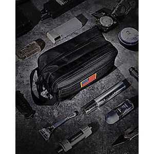 TACTICISM Toiletry Bag for Men - Dry Wet Separate Travel Toiletry Bag, Tactical Molle Dopp Kit for Men with Large Capacity, Water-Resistant Shaving Bag for Adult Women for Travel, Black