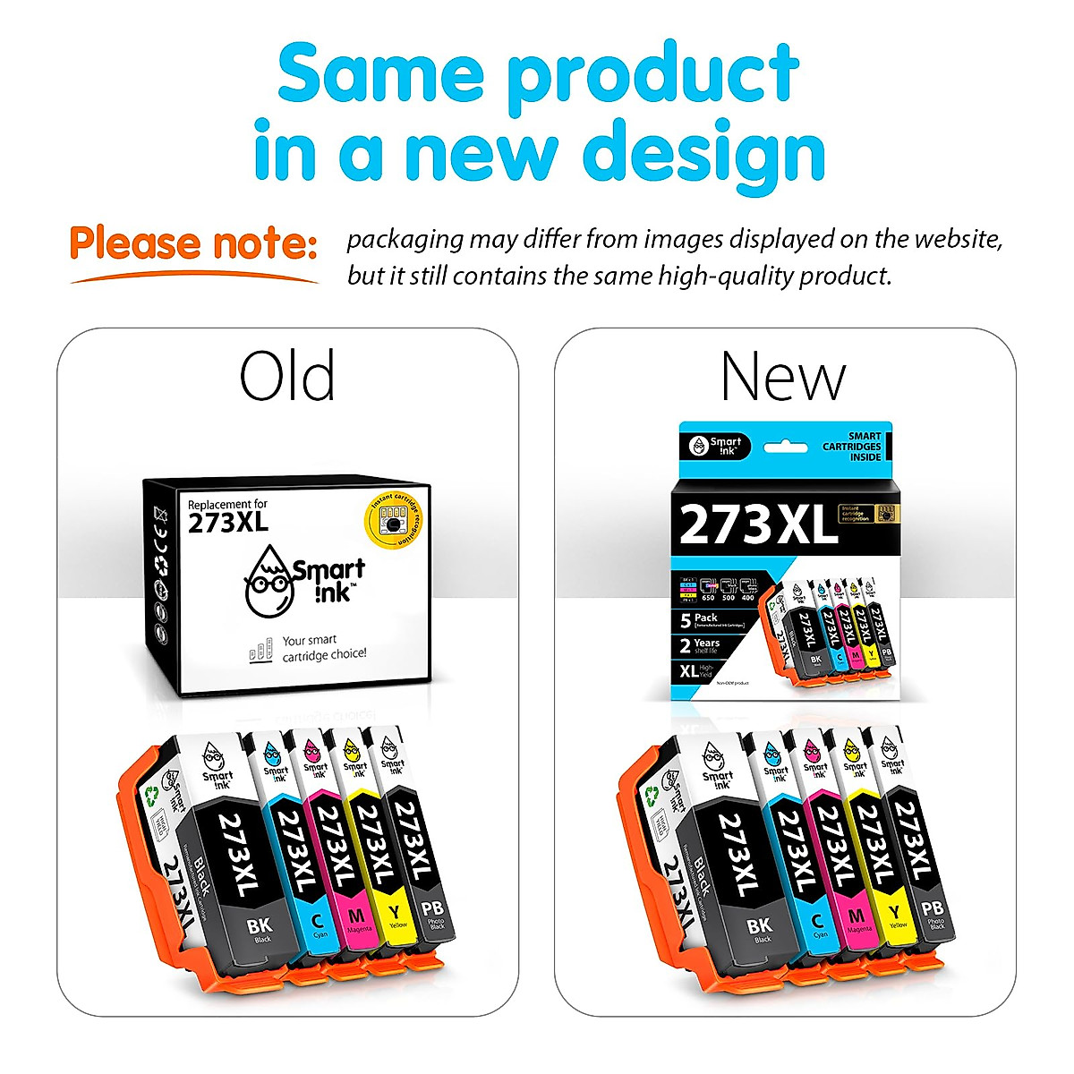 Smart Ink Remanufactured Ink Cartridge Replacement for Epson 273 XL 273XL 273 to use with XP 610 XP-600 XP-620 XP-810 XP-820 XP-800 Expression Premium (Black & C/M/Y/PBK, 5 Combo Pack)