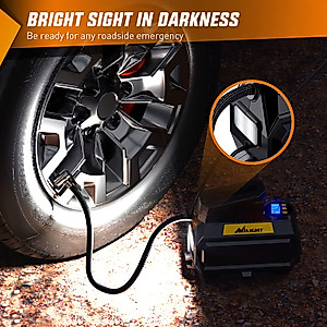 Nilight Tire Inflator Air Compressor Portable Air Pump for 12V DC Car Tires with Digital Pressure Gauge 150PSI Auto Tire Pump with LED Light for Cars ATVs Bicycles, 2 Years Warranty, 50066A