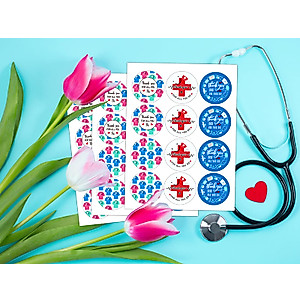 FaCraft Thank You Nurse Stickers 1.5" Nurse Week Label Stickers Doctor Nurses Appreciation Decals Healthcare Workers Thank You Label Stickers Graduation Labels for Gift Card Envelopes Seal Gift Bags