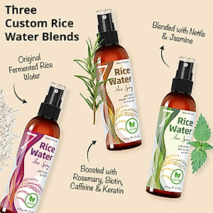 NEW Fermented Rice Water for Hair Growth - Infused with Rosemary, Biotin, Caffeine, Keratin Vegan Non-Greasy Spray Naturally Thicker, Longer, Softer Men & Women (4 fl oz)
