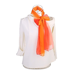 uxcell Long Chiffon Light Wedding Scarf Silky Gradient Color Party Shawl Spring Summer Beach Wrap for Women 63"x19.6" Red Orange Pink