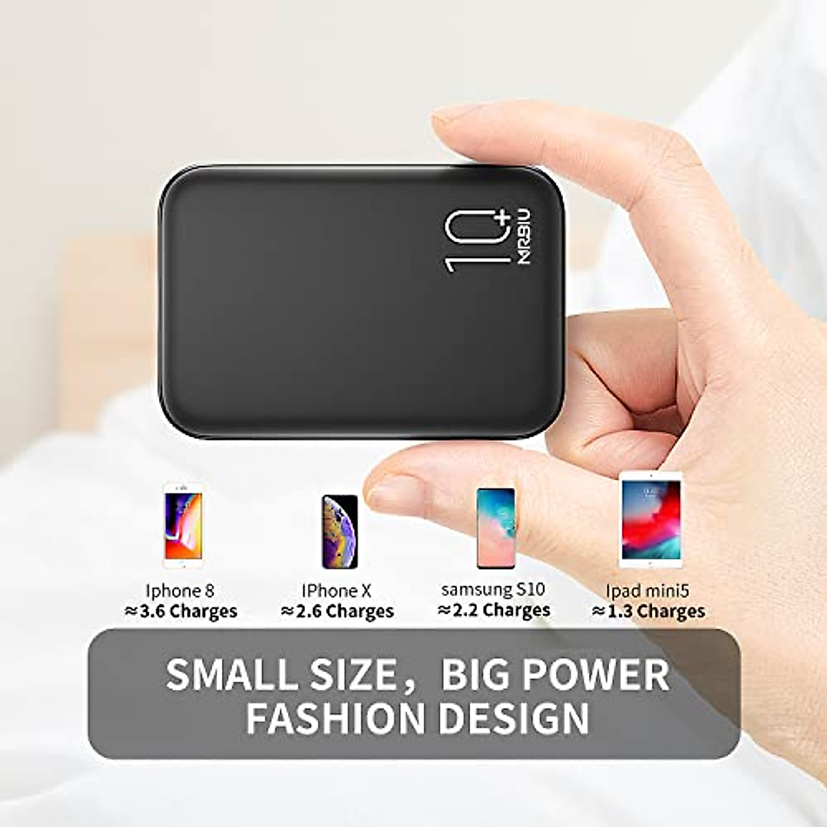 MRBIU 5v 2a Heated Vest Battery Pack,Micro Power Bank 10000mah for Heated Jacket,Dual USB LCD Display Portable Charger,External Battery for iPhone, Android etc.