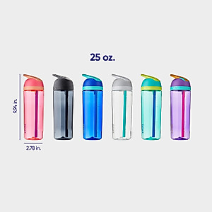 Owala Flip Clear Tritan Plastic Water Bottle with Straw, BPA-Free Sports Water Bottle, Leak Proof Water Bottle with Lock, Great for Travel, 25 Oz, Shy Marshmallow