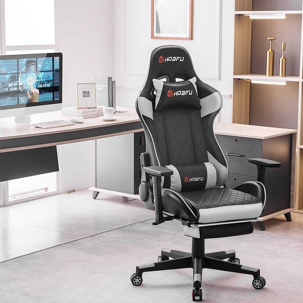 Arozzi Verona V2 Ergonomic Computer Gaming Chair Office Chair with High Backrest Recliner Swivel Tilt Rocker Adjustable Height and Adjustable Lumbar and Neck Support - Black