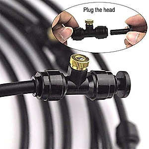 Attach Misting Fan - Outdoor Spray Fan Tubing Set, Misting Fan Cooler for Outdoor Patio Garden Water Cooling Fan Cooler Accessories (Black)