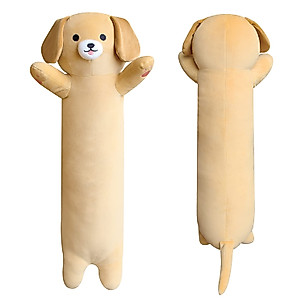JEROKUMI Long Dog Plush Boby Pillow - 26” Cute Dog Body Pillow Kawaii Dog Plushie, Long Dog Plush Hugging Body Pillow for Kids Birthday Gifts for Girls and Boys (Labrador Plush)