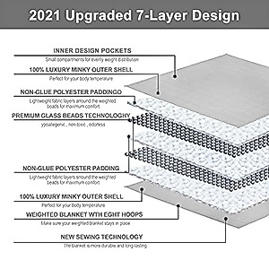 Angelhood Weighted Blanket Adult (20 lbs, 60x80 Inches, Queen or King Size Bed),Oeko-Tex Certified Minky Weighted Blanket Warm Luxury,Heavy Weighted Blanket with Premium Glass Beads