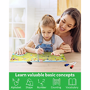 Coogam Pencil Control Tracing Workbook, Learn to Write Alphabet ABC Letters Numbers Handwriting Book Fine Motor Montessori Educational Toy Gift for Preschool Kids