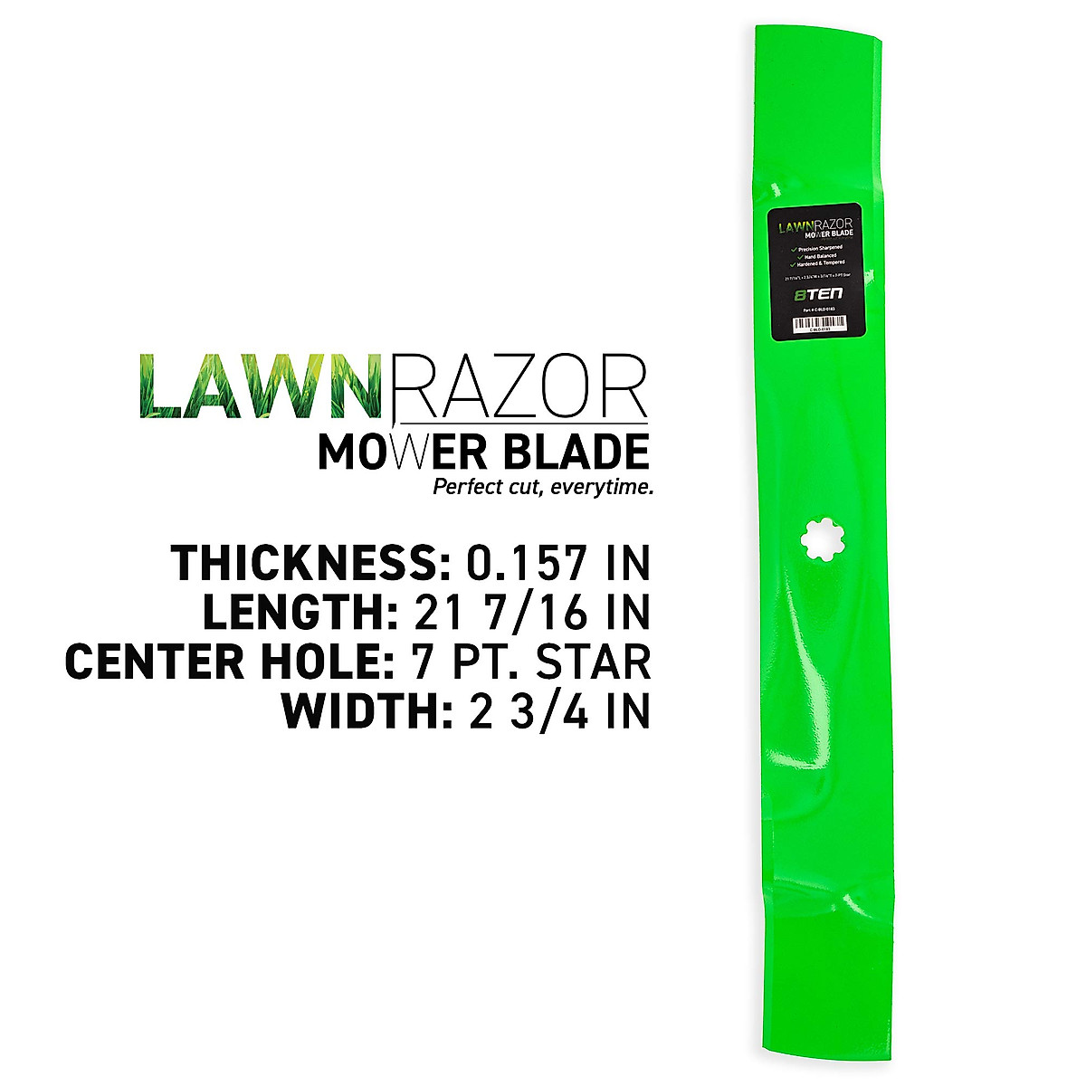 8TEN LawnRAZOR Mower Blade Set for John Deere 42 inch Cut Deck GX22151 GY20850 AM137333 AM137328 AM141033 (Mulching)