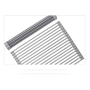 Roll Up Dish Drying Rack（17 x 13 inches） Multipurpose Roll-Up Dish Drying Rack , Non-Slip, Heat Resistant，Gray