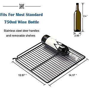 Antarctic Star 26 Bottle Wine Cooler/Cabinet Beverage Refigerator Mini Fridge Small Wine Cellar Soda Beer Counter Top Bar Quiet Operation Compressor Freestanding Clear Glass Door for Office/Dorm