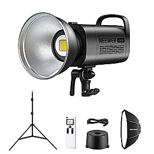 NEEWER 100W LED Video Light, 5600K Bowens Mount Continuous Lighting Kit with Stand, Softbox, CRI 97+,TLCI 97+ 11000Lux/m with 2.4G Remote for Video Recording,Wedding,Outdoor Shooting,YouTube (CB100)