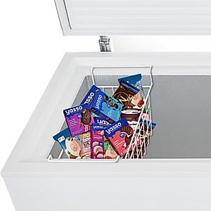 Orgneas 17.5 Inch Freezer Organizer Bins for Chest Freezer Refrigerator Basket Storage Rack Bins Deep Freezer Metal Wire Baskets 2Packs