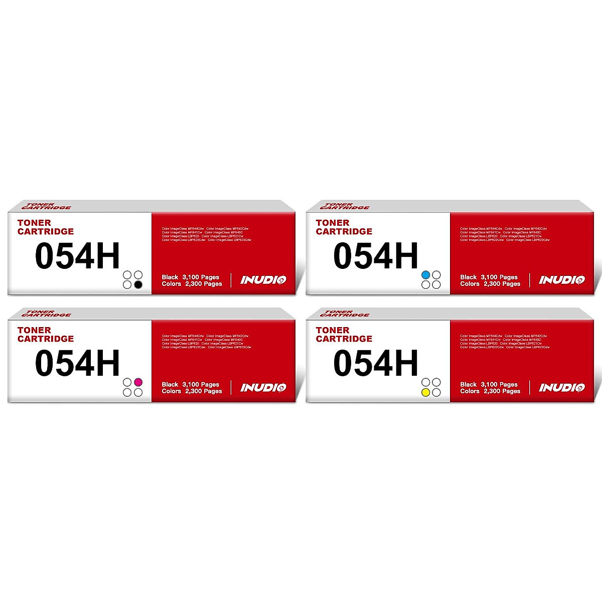 054 054H Compatible Toner Cartridge Replacement for Canon 054 054H CRG-054 for Canon Color ImageClass MF644Cdw MF642Cdw LBP622Cdw MF640C LBP620 MF643Cdw Printer (1 Black 1 Cyan 1 Magenta 1 Yellow)