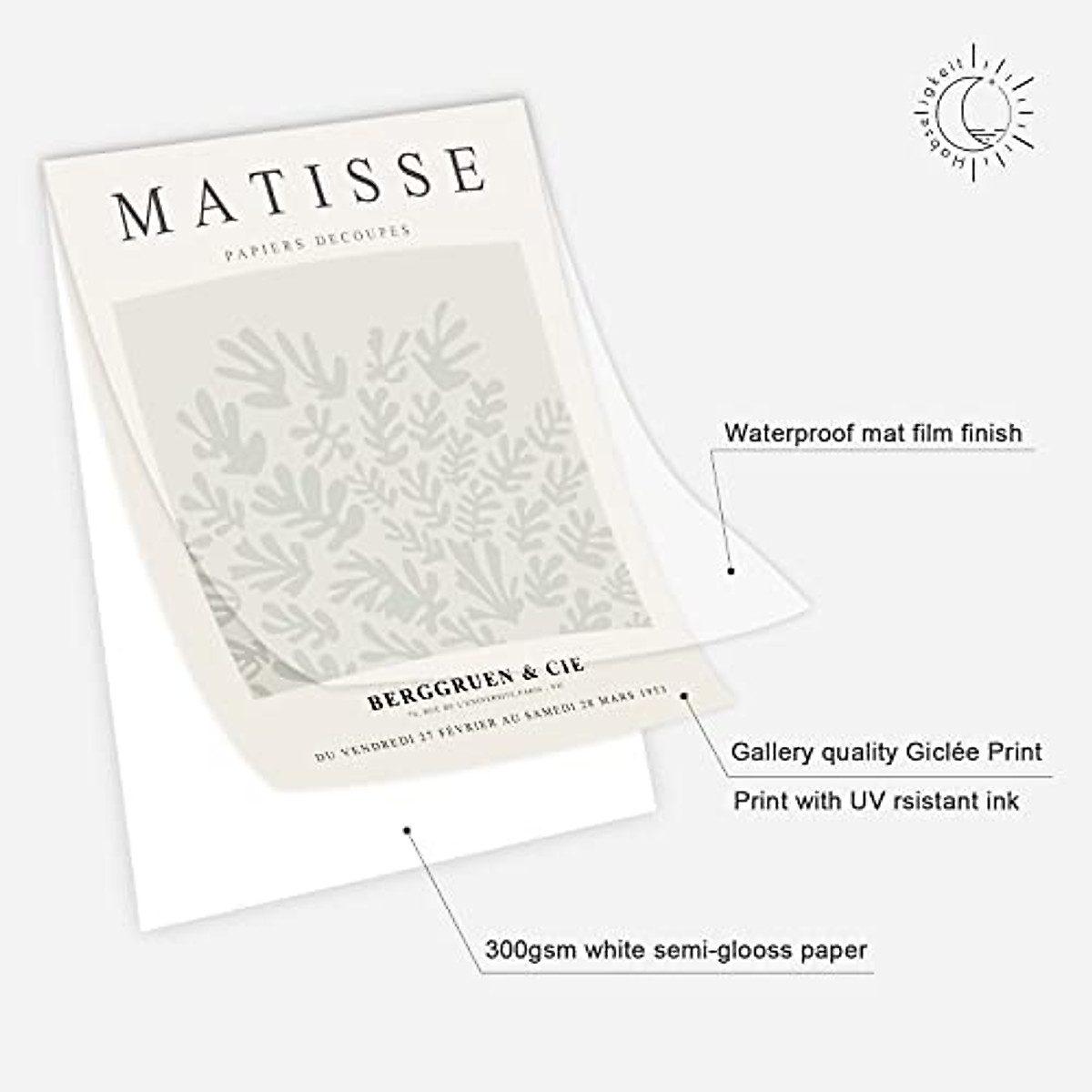 Habseligkeit Sage Green Master Wall Art Prints, Abstract Matisse Wall Art Exhibition Posters, Vintage Art Boho Art Prints, Retro Room Decor for Aesthetic Bedroom（8x10inch, Unframed