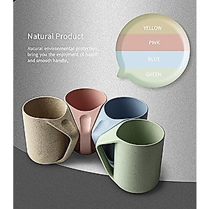 UPSTYLE Retro Eco-friendly Wheat Straw Lightweight Cup Biodegradable Mug Plastic Tumbler for Water, Coffee, Milk,Tea Size 13.5 oz (pack of 4)