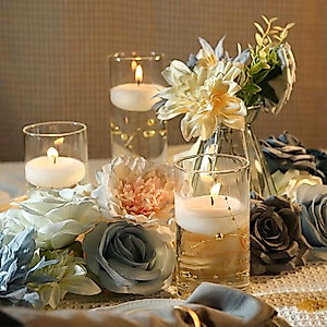 TRIRITE 24pcs 3in White Floating Candles for Centerpieces, Unscented Floating Water Candles for Dinner Candle, Cotton Wick Candlefloating for Wedding & Party Accessory (3in,24pcs)