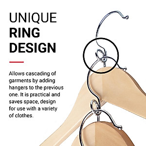 Proman Products - Kascade Hangers, Space Saving Hangers, Customize Your Closet Organization (Natural Color, 50-Pack)