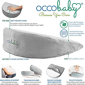 OCCObaby Pregnancy Wedge Pillow for Sleeping | Small Wedge Pillow for Travel for Back Support | Wedge Pillow for Side Sleeping | Belly Wedge Pillow