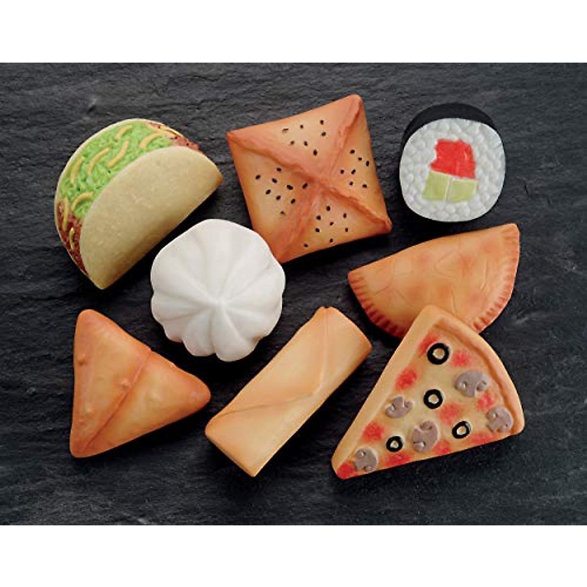 Yellow Door Sensory Play Stones, Foods of The World, Set of 8