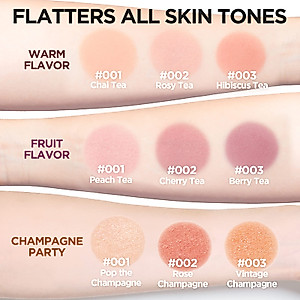 I'm Meme Palette - Afternoon Tea Blusher | Fruit Flavor for Cheek, Soft Pink, Peach, Lavender, 3 Shades Palette, Matte Powder Blush for Face & Cheeks, For All Skin Tones, 0.4oz