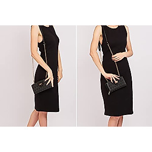 MKP Women Fashion Small Crossbody Shoulder Bags Cell Phone Purse Wallet Clutch Bag Credit Card Holder Clutch Wallets w/Removable Strap (Black)