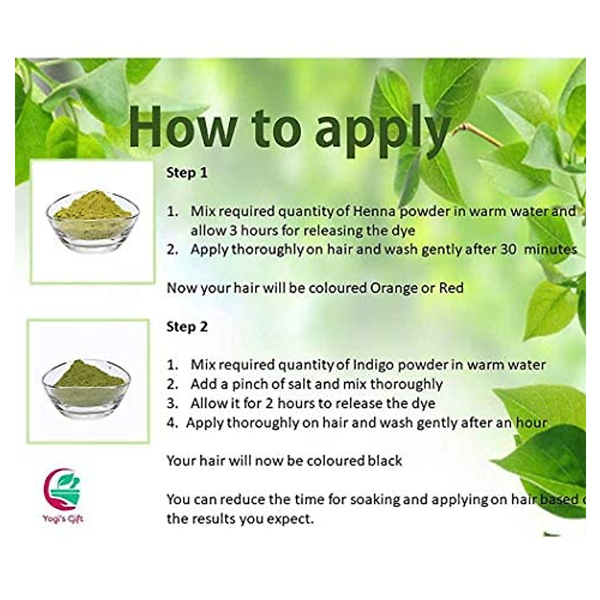 500 GRAMS | 100% Pure INDIGO POWDER for Hair (1.2LB /17.6 oz) | Ideal for Black and Dark Hair | Indigofera Tinctoria | Black Henna | Natural Hair color | Yogi's Gift