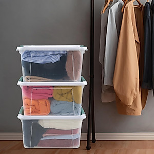 Ramddy 20 Quart Latching Storage Box, 6 Pack, Clear Plastic Container Bin