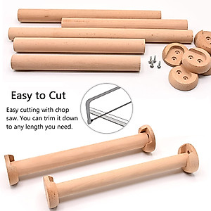 Wood Closet Rod for Hanging Clothes, Heavy Duty Hanging Wardrobe Pole with Bracket Kits, Removable Window Curtain Hanger Rod, Load 100KG (Size : 140cm/55 in)