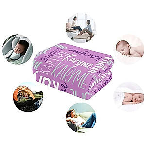 Personalized Blankets with Names Baby Gifts for Girls Boys Custom Soft Fleece Sherpa Name Blanket for Kids and Adults Birthday for Daughter Son Granddaughter Grandson (Light Purple)