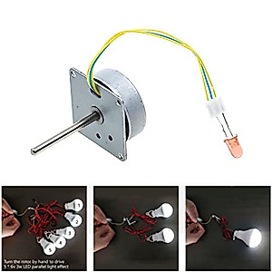 3 Phase Micro Brushless Generator Mini Wind Hand Generator DIY Motor 3-24V AC with Led Lamp Bead