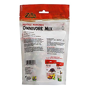 Zilla Reptile Munchies Omnivore Food Mix for Pet Bearded Dragons, Water Dragons, Tegus and Box Turtles, 4-Ounce